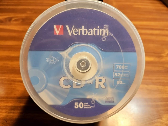 VERBATIM CD-R SPINDLE 50 Pack, 52X 700MB 80 Min $14.99 - PicClick