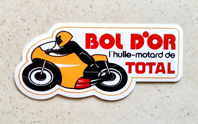 AUTOCOLLANT ANCIEN MOTO TOTAL BOL d’OR Vintage sticker adesivo pegatina ...