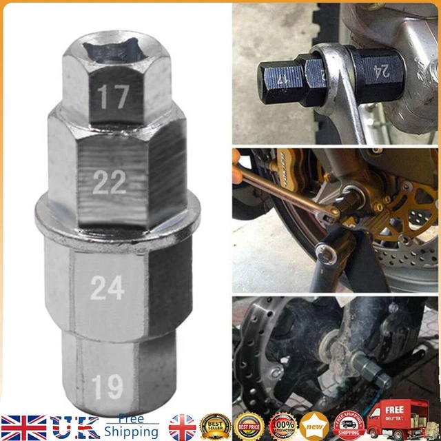 HEXAGON SOCKET PORTABLE Axle Spindle Driver Sleeve Key for Motorbike ...