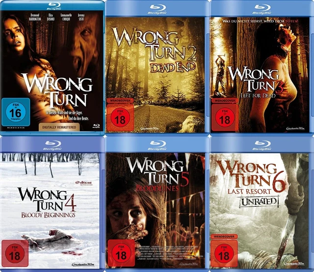 WRONG TURN TEIL 1 2 3 4 5 6 COMPLETE COLLECTION 6 BLU-RAY Edition Neu ...