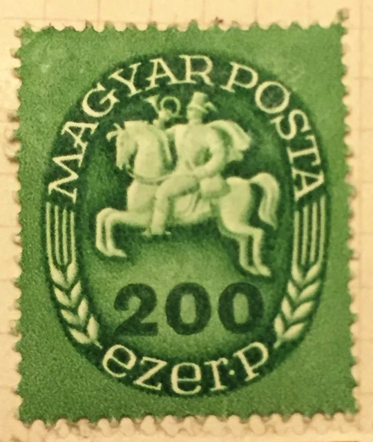 HUNGARY HUNGARIAN POSTAGE Stamp Green Magyar Posta 200 Ezer P Horse Horn £0.50 - PicClick UK
