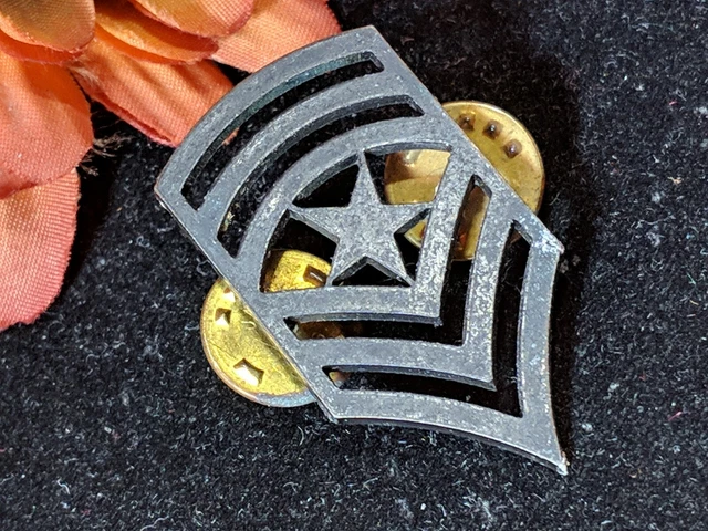 ANTIQUE WW2 US Army Sergeant Major Rank Insignia Stripe Pin Black ...