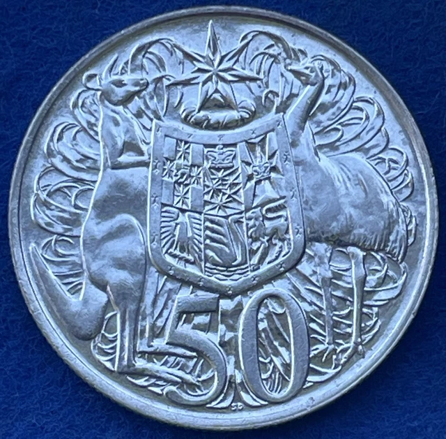 AUSTRALIAN 1966 SILVER round 50c cent coin - circulated $12.50 ...