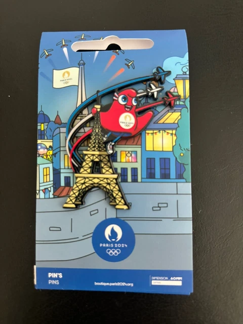 PARIS OLYMPICS 2024. Mascot Eiffel Tower Pin Official Merchandise Brand ...
