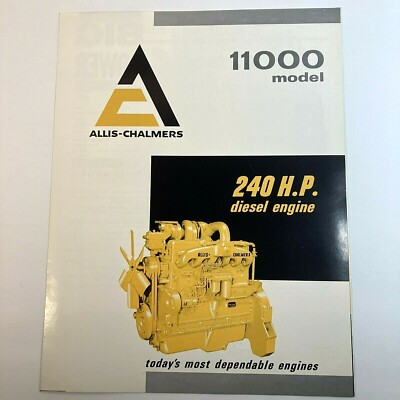 VINTAGE ALLIS CHALMERS Model 11000 240 HP Diesel Engine Original Sales ...