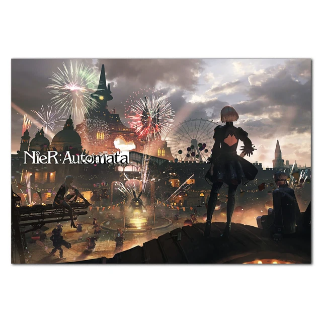 NIER AUTOMATA GAME Poster - Theme Park 2B 9S Exclusive Design - High ...