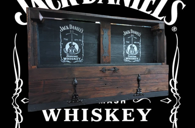 JACK DANIELS RUSTIC wood drinks rack man cave bar £60.00 - PicClick UK