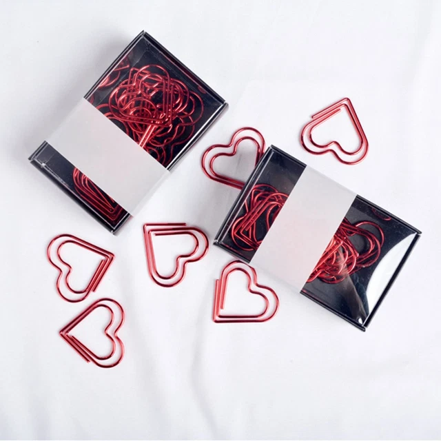 2BOXES HEART-SHAPED PAPER Clips Creative Paper Note Photo Sign Clips ...