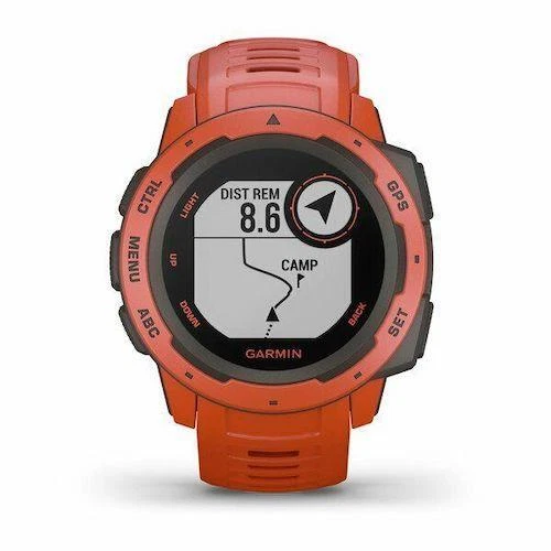 GARMIN INSTINCT HRM Waterproof GPS Multisport Smart Watch - Flame Red ...