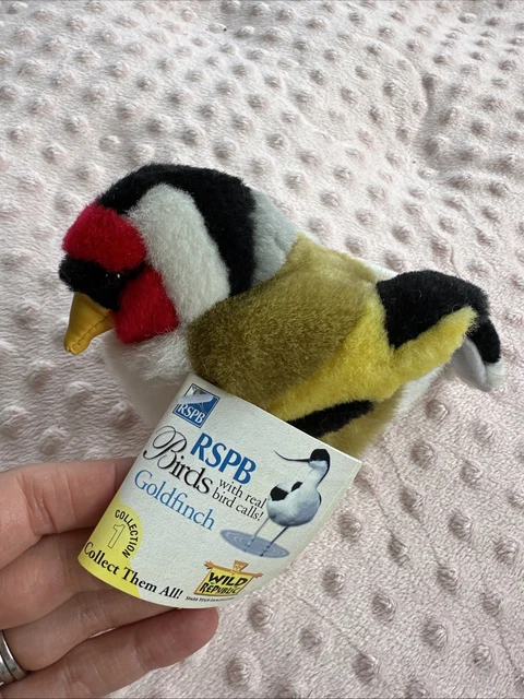 K & M INTERNATIONAL SINGING GOLDFINCH BIRD PLUSH SOFT TOY sounds WITH ...