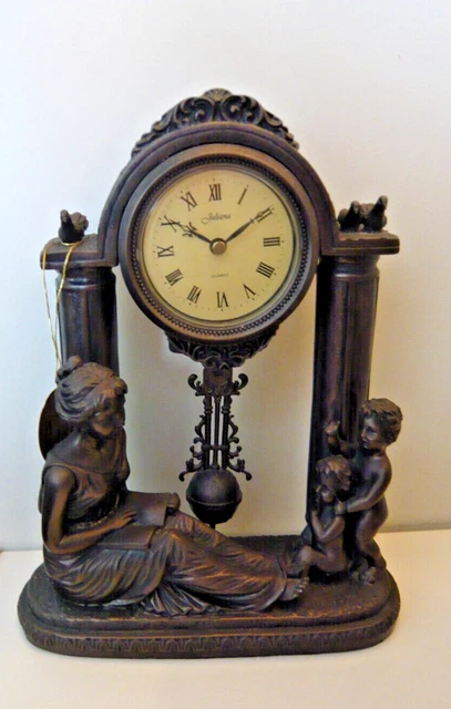 VINTAGE QUARTZ BRONZE effect resin Juliana pendulum clock Mother ...