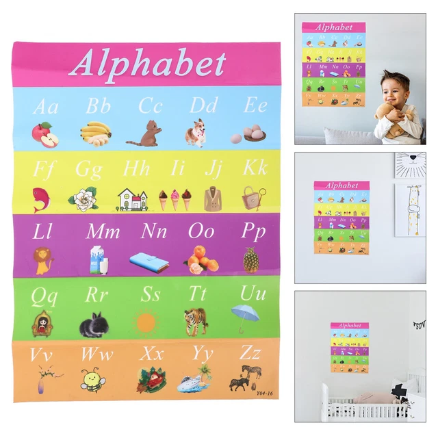 ALPHABET CHART STICKERS Preschool Chart Kids Montessori Toy Educational ...