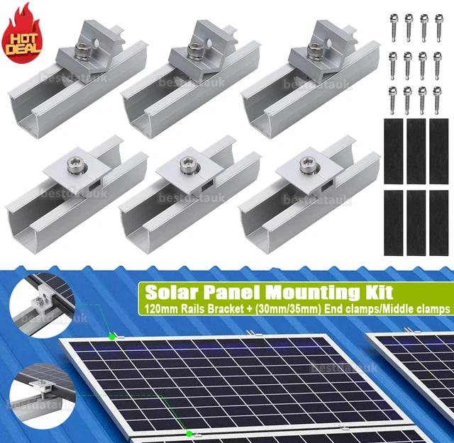 SOLAR PANEL SYSTEM Mounting Rack Rail with clamps + brackets for Boat ...