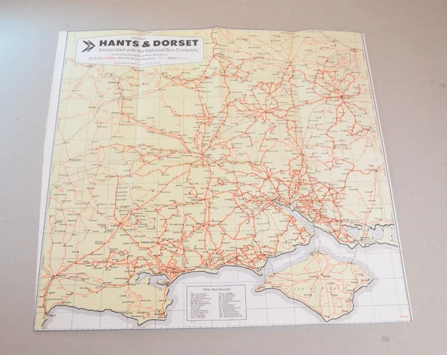 BUS COACH TIMETABLE Route Map Hants. & Dorset/National Bus Company May ...