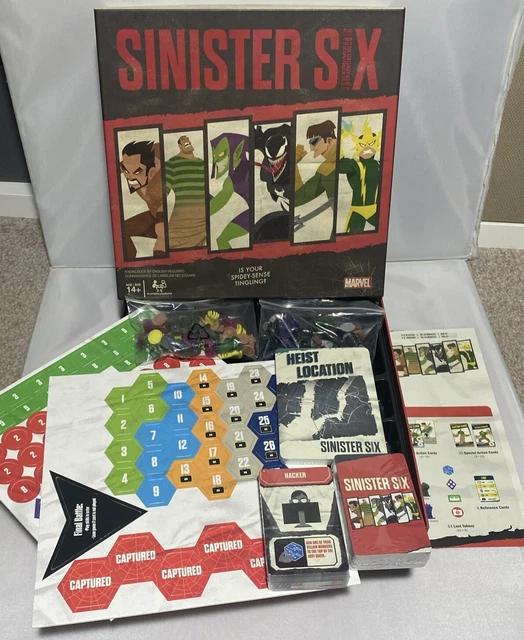 SINISTER SIX BOARD Game - Marvel -Spin Masters NOT PLAYED, CONTENTS ...