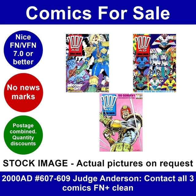 2000AD #607-609 JUDGE Anderson: Contact all 3 comics FN+ clean EUR 11 ...