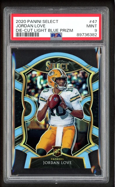 JORDAN LOVE #47 Light Blue Die Cut Rookie Rc 2020 Panini Select Packers ...