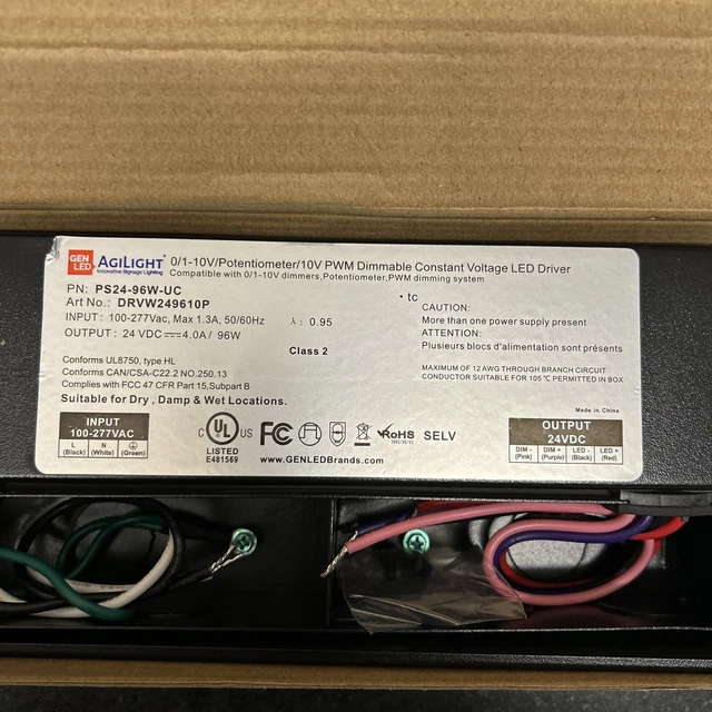 PS24-96W-UC AGILIGHT DIMMABLE Constant Voltage LED Driver ~NEW~ $49.99 ...