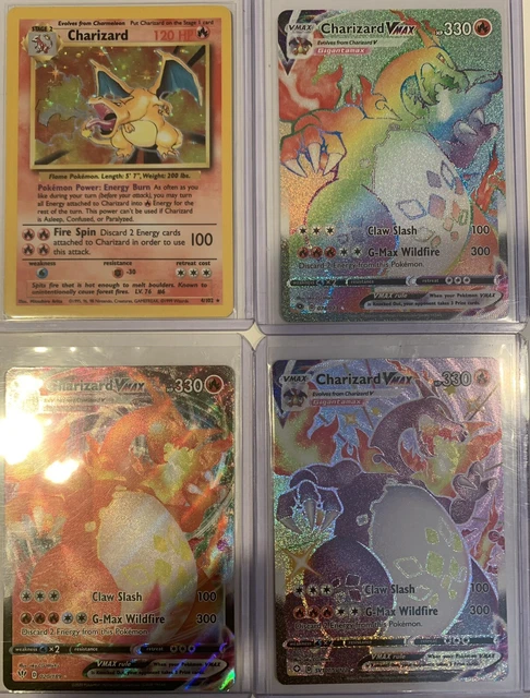 POKEMON BASE SET Charizard & Shiny Charizard Vmax Lot 4 Cards Total EUR ...