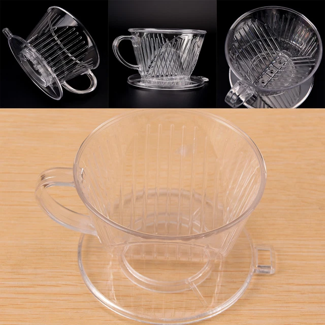 CLEAR COFFEE FILTER Cup Cone Drip Dripper Maker Brewer Holder Plastic ...