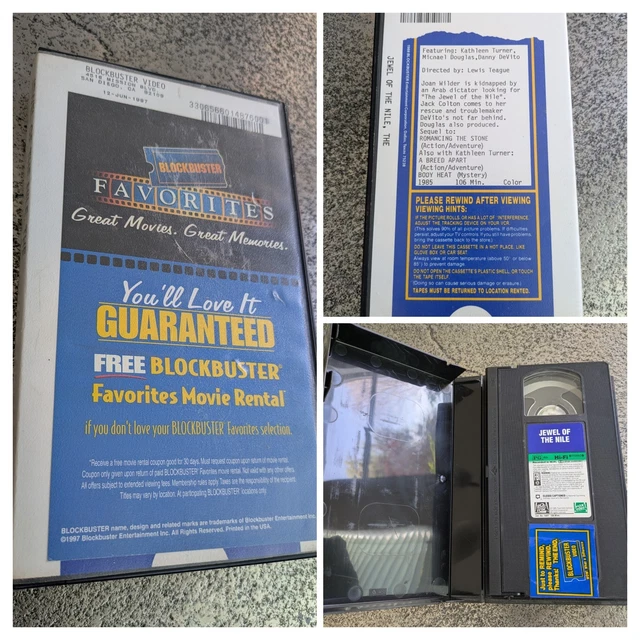 BLOCKBUSTER VIDEO VHS Rental Clamshell Case "Jewel of the Nile" (1985 ...