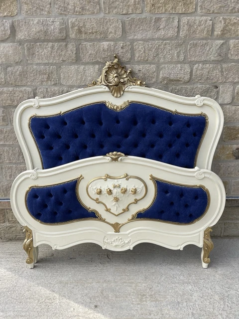 4’6 DOUBLE VINTAGE French Louis XV Style Bed Frame Upholstered £373.92 ...