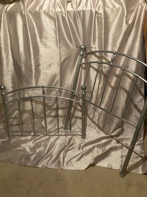 SINGLE BED 3 foot wide silver metal frame £52.70 - PicClick UK