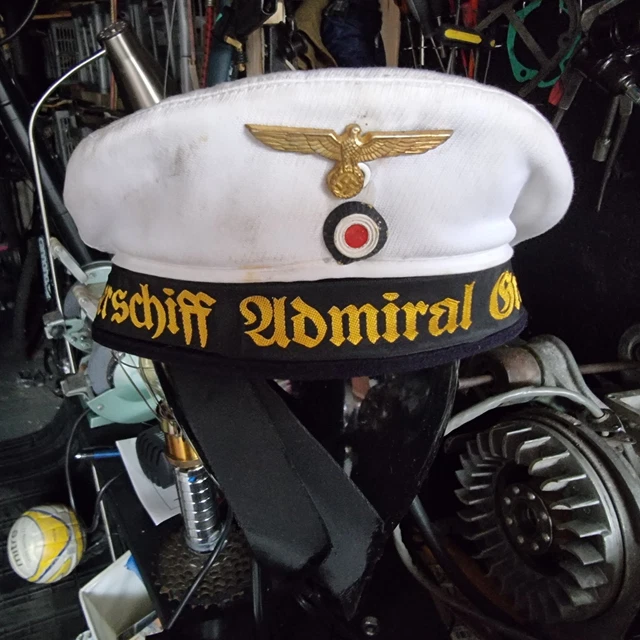 WW2 GERMAN KRIEGSMARINE U-Boat White Sailor Hat Cap Reproduction Unkown ...
