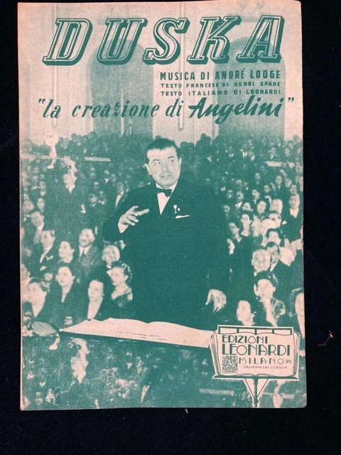 VIEUX PARTITION MUSICAL Duska Le Création De Angelini .musica de Andre ...
