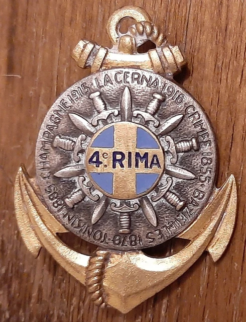 INSIGNE 4° RIMA Régiment d'Infanterie de Marine émail 1960s ORIGINAL DRAGO badge EUR 12,99 ...