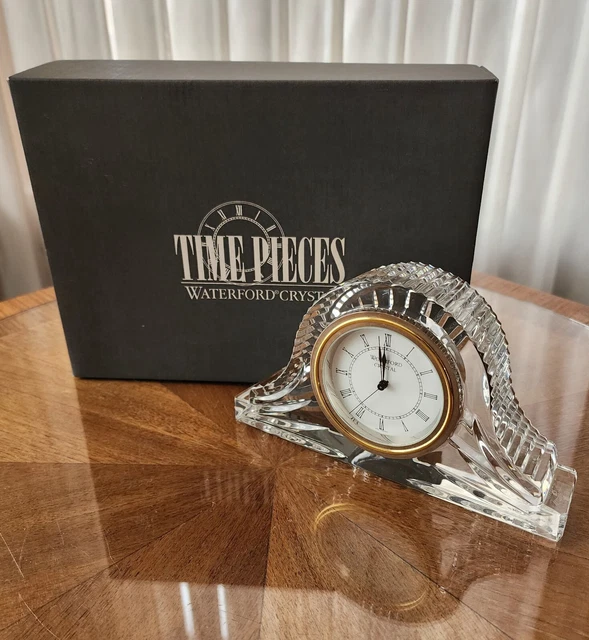 WORKING WATERFORD CRYSTAL Time Pieces Desk Clock with Box Made in ...
