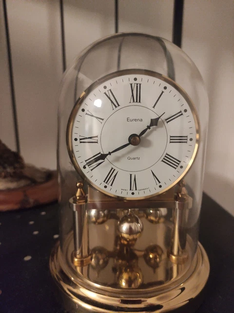 VINTAGE JAHRESUHR DREHPENDELUHR Tischuhr von EURENA Made In Germany EUR ...