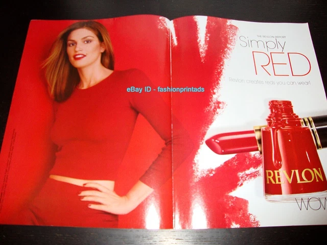REVLON COSMETICS 2-PAGE Magazine PRINT AD Fall 1998 CINDY CRAWFORD £8.41 - PicClick UK