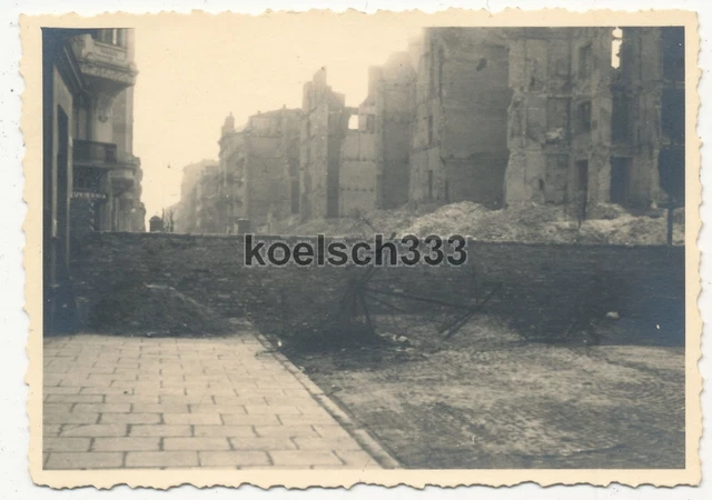 FOTO WARSCHAU POLEN Wehrmacht Besatzung 1940 Häuser Ruinen Ghetto Mauer ...