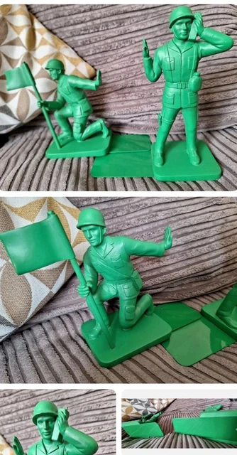 TOY STORY SOLDIER green Army men bookends Disney Marx military figures ...
