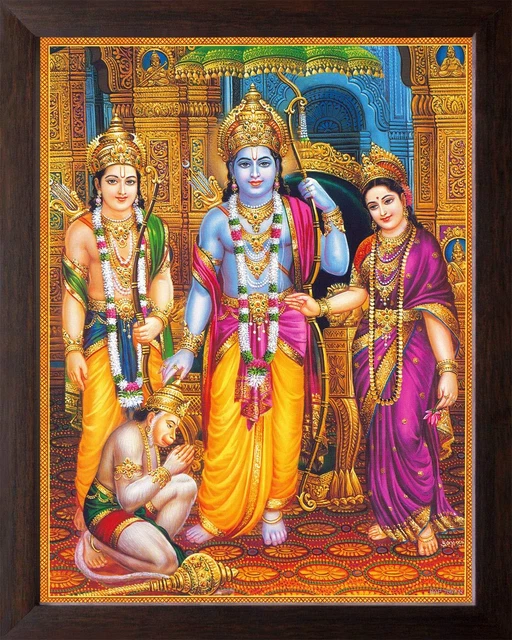 LORD RAM DEVI Sita Laxman & Lord Hanumann HD Imprimé Image Avec Cadre ...