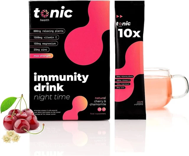 20 SACHETS OF Night Time Tonic Immunity Cherry & Chamomile. 2 Packs Big ...