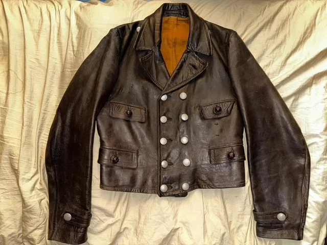 WW2 GERMAN FLIGHT jacket leather Luftwaffe Marseilles type 1930 1940 ...