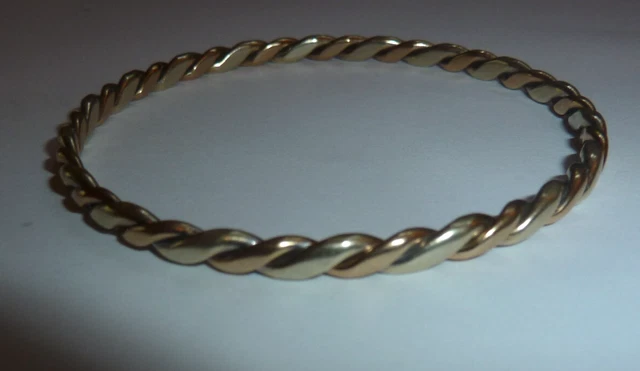 9 CARAT 375 Gold Bangle Bracelet - 19.3 grams - 5mm Wide - Hallmarked £ ...