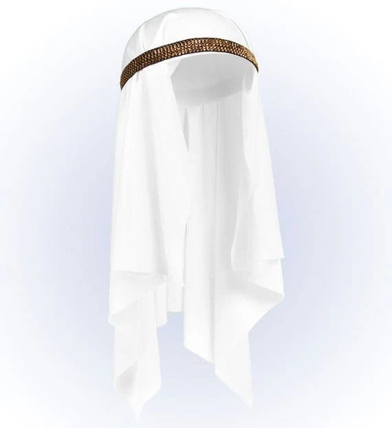 ARAB SHEIK HEADPIECE Adult White Keffiyeh Fancy Dress Costume Hat £12. ...