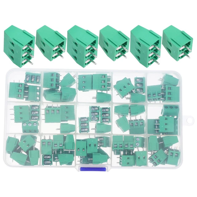 80 PCS 3 Pin Terminal Block Wiring Strip Screw Solderless Connector $35 ...