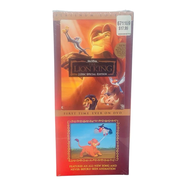 WALT DISNEY'S THE Lion King DVD 2003 2-Disc Set Platinum Edition RARE ...