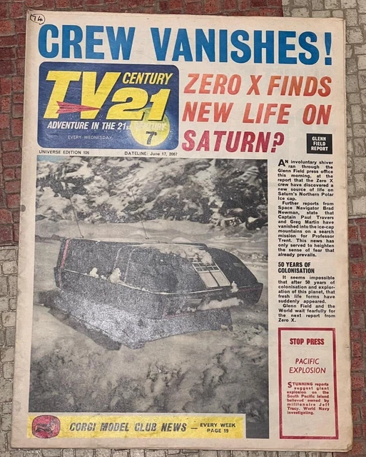 TV CENTURY 21 TV21 comic # 126 1967 Gerry Anderson Thunderbirds ...