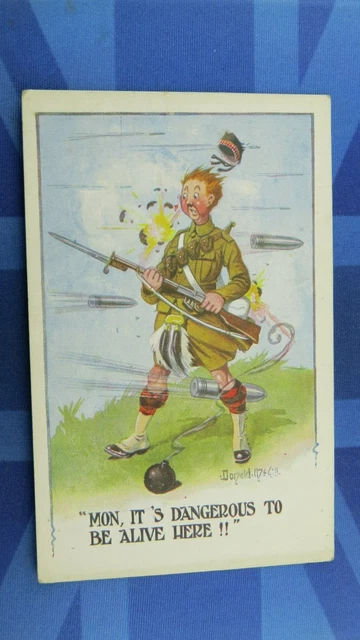 WW1 DONALD MCGILL Military Comic Postcard 1914 1918 Scottish Highlander ...