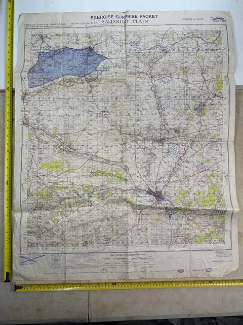 RARE BRITISH ARMY "Exercise Surprise Packet" Training Map - Sailsbury ...