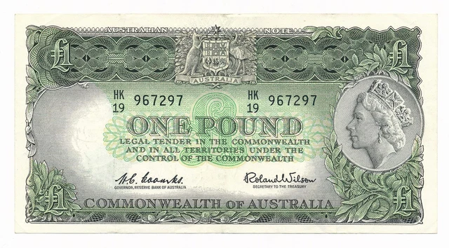 AUSTRALIA 1 POUND Coombs-Wilson Reserve R.34 gVF Note $32.00 - PicClick AU