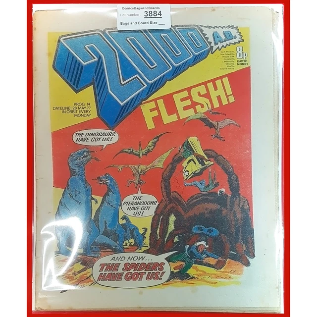2000AD PROG 14 FLESH Judge Dredd Comic 28 5 77 1977 1st Print Comic ...