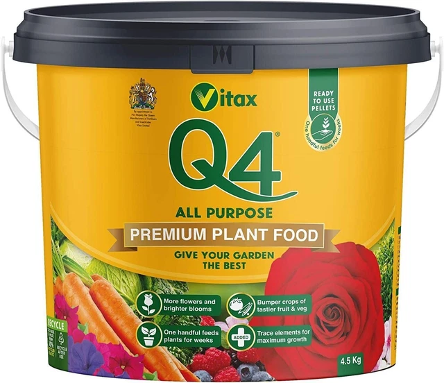 VITAX Q4 PLANT Fertiliser All Purpose Premium Pellets Organic Feed Tub ...