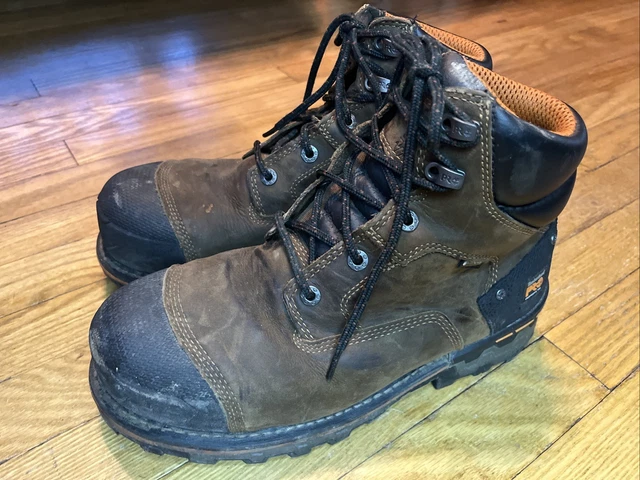 TIMBERLAND PRO BOOTS Mens Size 9 Boondock Composite Toe Work Brown ...