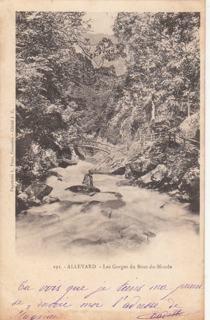 ALLEVARD-LES-BAINS 191 LES gorges du bout-du-monde timbrée 1902 EUR 2 ...